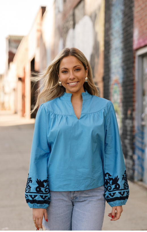 Caroline Top Blue – Sweetgrass and Sand Dollars Boutique